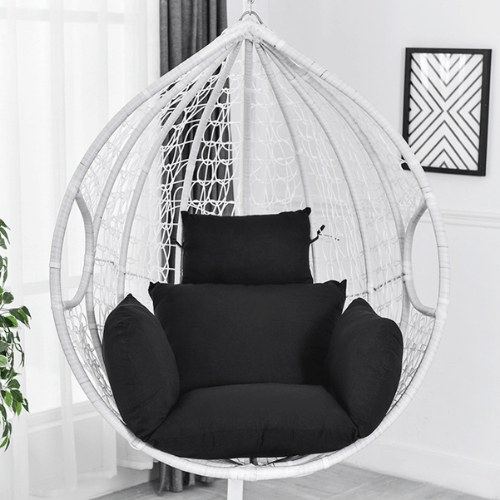 SoloNest White Single Egg Chair With Black Cushion – Egg Chairs AU